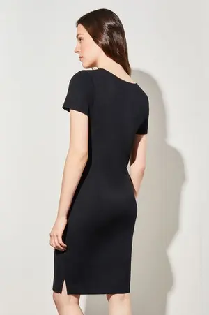 Ming Wang Short Sleeve Knit Dress