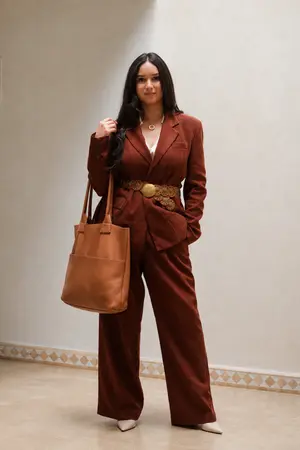 AMASOUK Classic Unstructured Leather Tote Bag