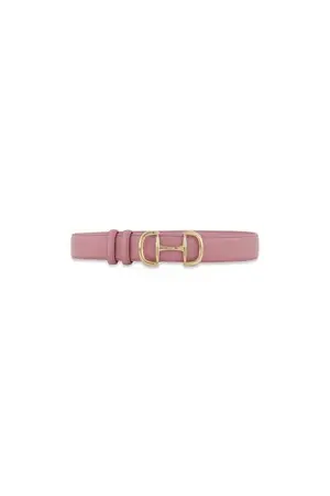 THE NOLI SHOP Bettie Slim Vegan Leather Belt With Horsebit Buckle - Blush