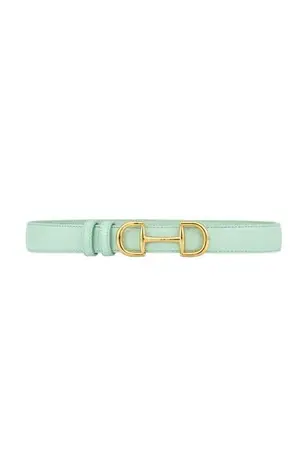 THE NOLI SHOP Bettie Skinny Belt With Gold Tone Horsebit Buckle - Mint