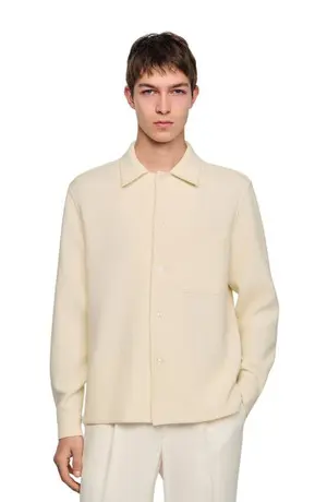Sandro Textured Shark Collar Shirt - Ecru