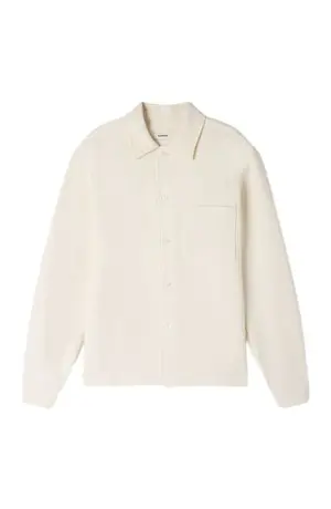 Sandro Textured Shark Collar Shirt - Ecru
