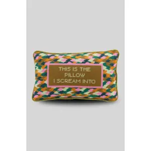 FURBISH Needlepoint Pillow - Scream