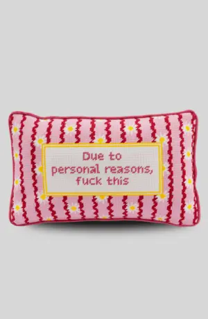 FURBISH Needlepoint Pillow - F This