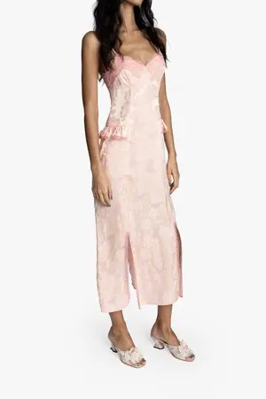 Anna Sui Damask Rose Brocade Slip Dress