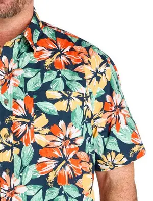 OAK HILL BY DXL Big & Tall Large Floral Sport Shirt - Multi