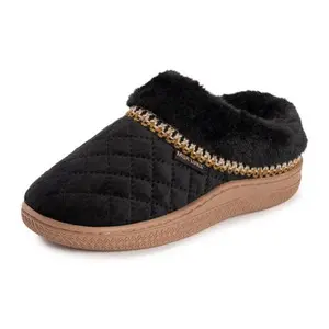 MUK LUKS Charlee Faux Fur Clog Slippers - Black
