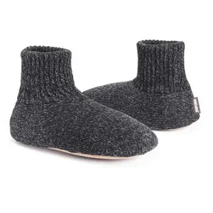 MUK LUKS Morty Ragg Wool Slipper Socks - Black