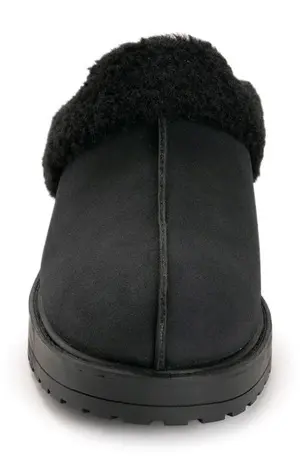 MUK LUKS Sophia Faux Fur Trim Mule - Black