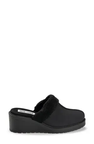 MUK LUKS Sophia Faux Fur Trim Mule - Black