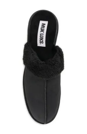 MUK LUKS Sophia Faux Fur Trim Mule - Black