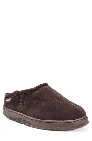MUK LUKS Matt Faux Shearling Lined Suede Slipper - Chocolate