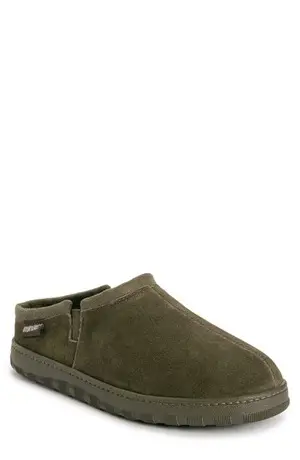 MUK LUKS Matt Faux Shearling Lined Suede Slipper - Olive
