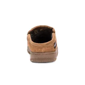 MUK LUKS Matt Suede Printed Berber Suede Clogs - Tan