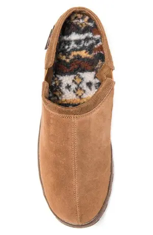 MUK LUKS Matt Faux Shearling Lined Suede Slipper - Tan