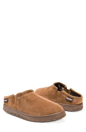 MUK LUKS Matt Faux Shearling Lined Suede Slipper - Tan