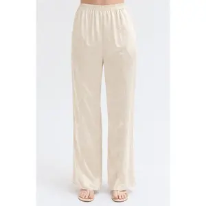 CRESCENT Satin Pull-on Straight Leg Pants - Champagne