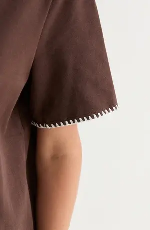 CRESCENT Blanket Stitch Boxy T-shirt