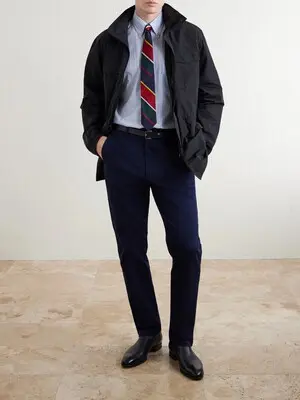 Dunhill Straight-leg Cotton-blend Twill Trousers - Blue