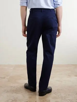 Dunhill Straight-leg Cotton-blend Twill Trousers - Blue