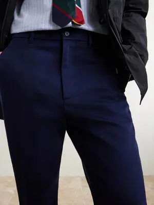 Dunhill Straight-leg Cotton-blend Twill Trousers - Blue