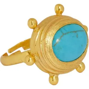 OTTOMAN HANDS Zand Turquoise Cocktail Ring - Gold