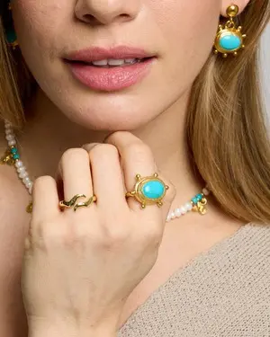 OTTOMAN HANDS Zand Turquoise Cocktail Ring