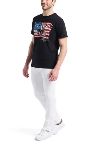 Robert Graham Skull Flag Graphic T-shirt