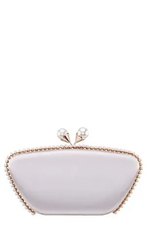 Nina Goddess Frame Clutch - Ivory