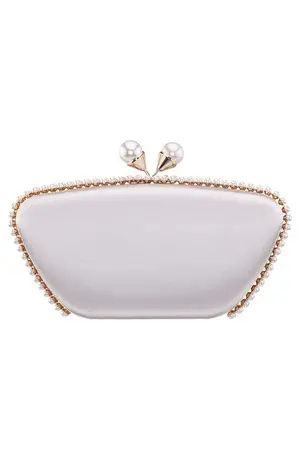 Nina Goddess Frame Clutch - Ivory