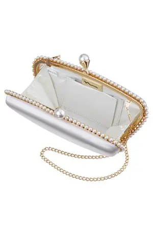 Nina Goddess Frame Clutch - Ivory