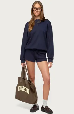 EDIKTED Baila Waffle Knit Drawstring Shorts
