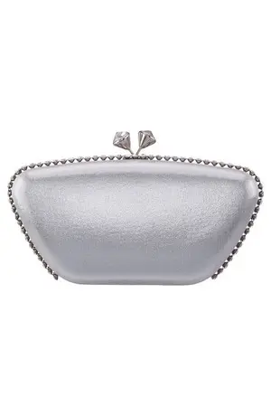 Nina Goddess Frame Clutch - Silver