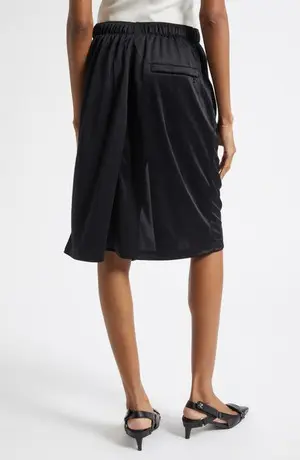 COURREGES Jersey Bermuda Shorts With Skirt Effect Back Panel