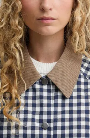 Barbour Ovingham Gingham Check Print Bomber Jacket