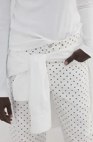 Mango Polka Dot Balloon Jeans - White