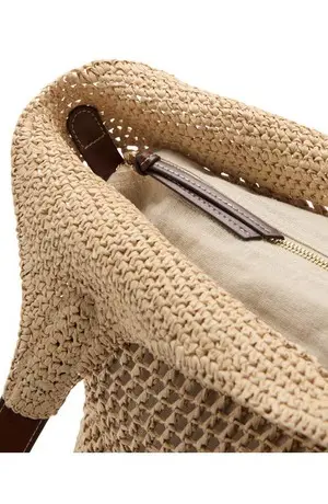 Mango Natural Fiber Woven Tote Bag With Shoulder Straps