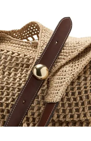 Mango Natural Fiber Woven Tote Bag With Shoulder Straps
