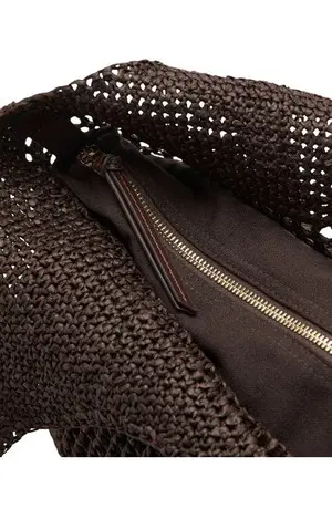 Mango Natural Fiber Woven Tote Bag With Shoulder Straps