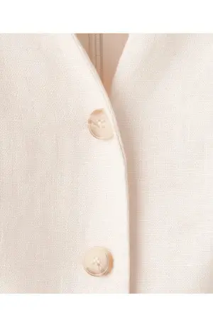 Mango Sleeveless Belted Linen Jumpsuit - Ecru