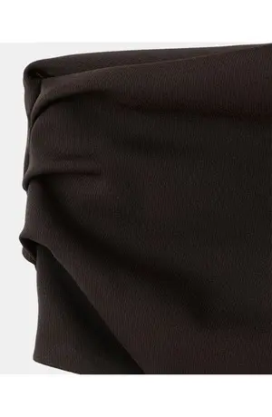 Mango One-shoulder Ruched Mini Dress - Brown