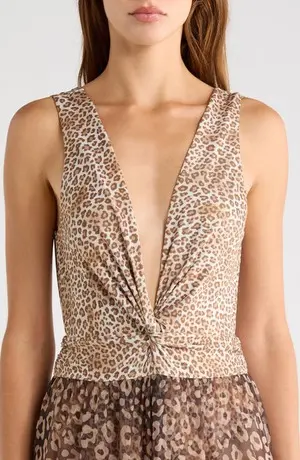 Ramy Brook Kensley Leopard Print Cover-up Jumpsuit