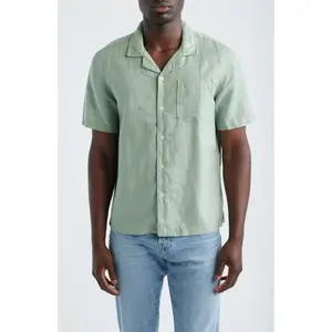 Ag Foster Linen & Cotton Camp Shirt - Faded Moss