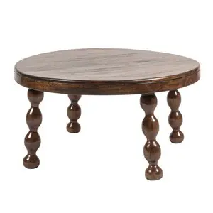 OLIVE GROVE Round Coffee Table With Bobbin Legs - Black