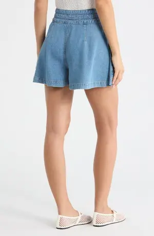 Paige Mathilda Paperbag Waist Denim Shorts - Rosecrans