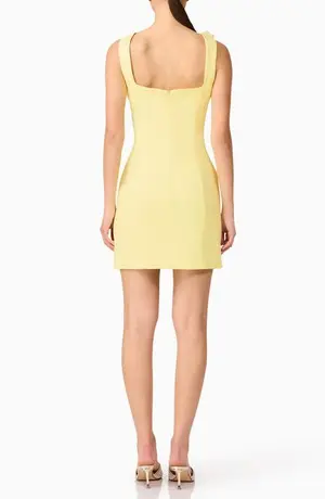ELLIATT Sleeveless Square Neck Mini Dress - Yellow