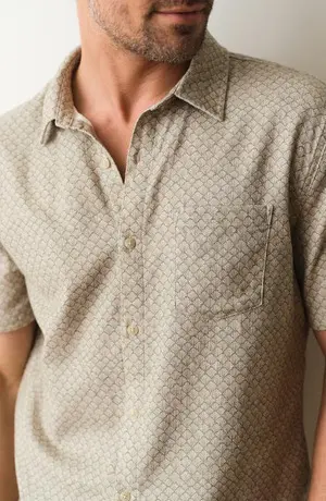 Marine Layer Stretch Selvage Short Sleeve Button-up Shirt