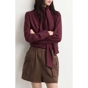 Mango High Neck Blouse With Draped Scarf
