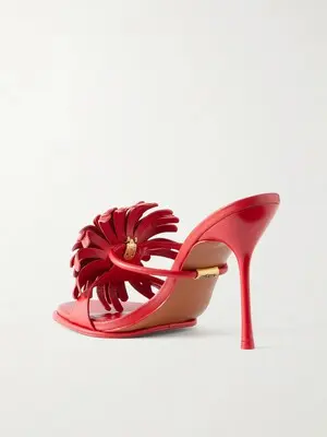 Cult Gaia Carla Embellished Leather High Heel Sandals - Red