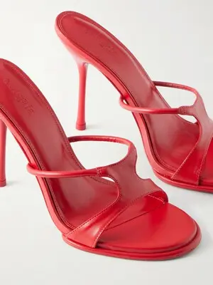 Cult Gaia Carla Embellished Leather High Heel Sandals - Red